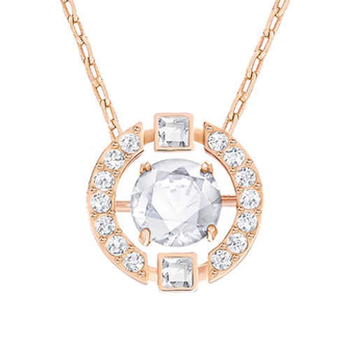 Sparkling Dance Round Necklace, White, Rose gold plating 5294870 ...